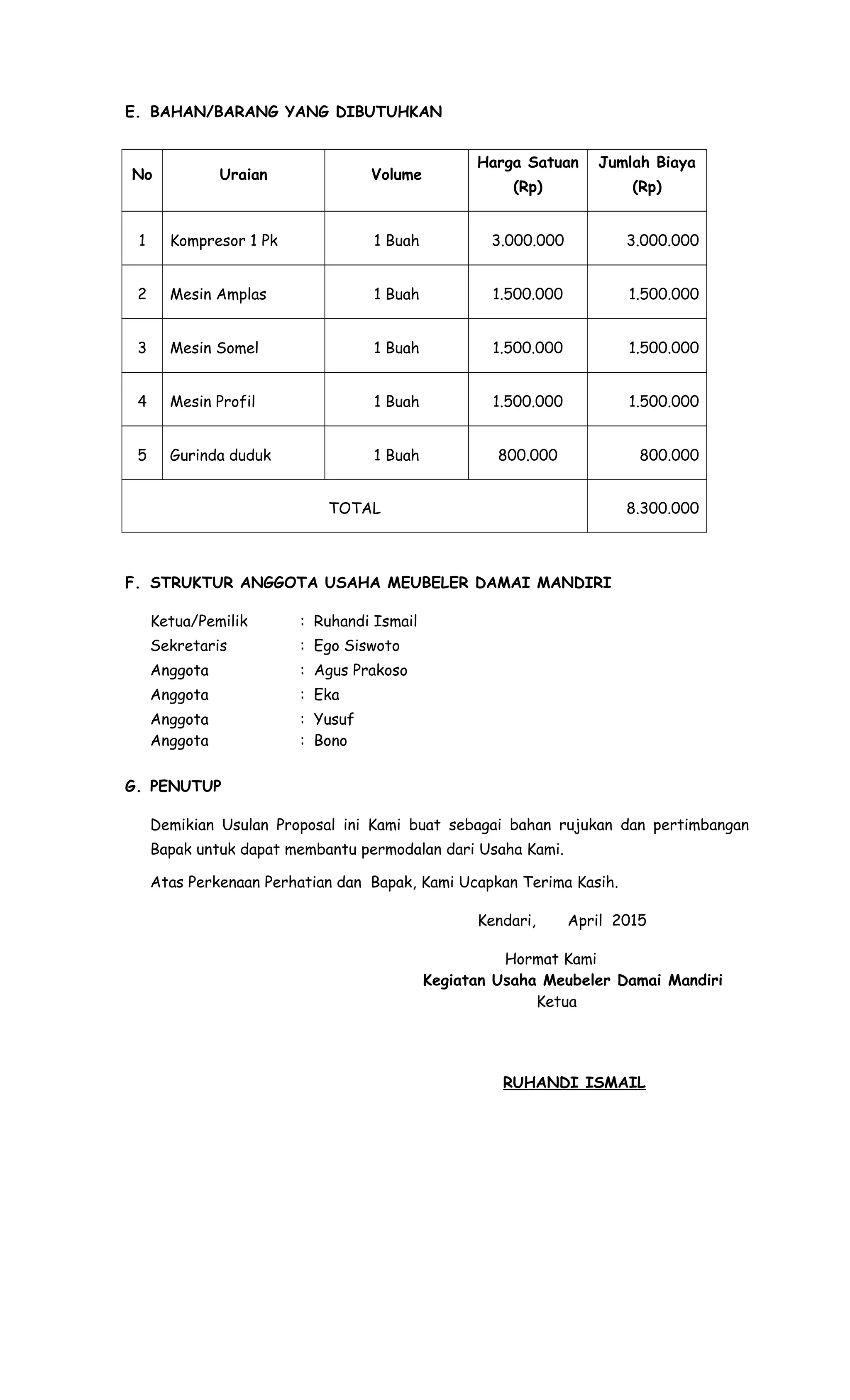 Proposal meubeler | DOC