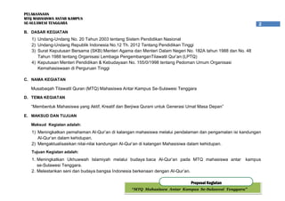 Contoh Proposal Musabaqah Mahasiswa Antar Kampus PDF | PDF