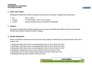 Contoh Proposal Musabaqah Mahasiswa Antar Kampus PDF | PDF
