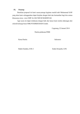 Proposal muludan mm | DOCX