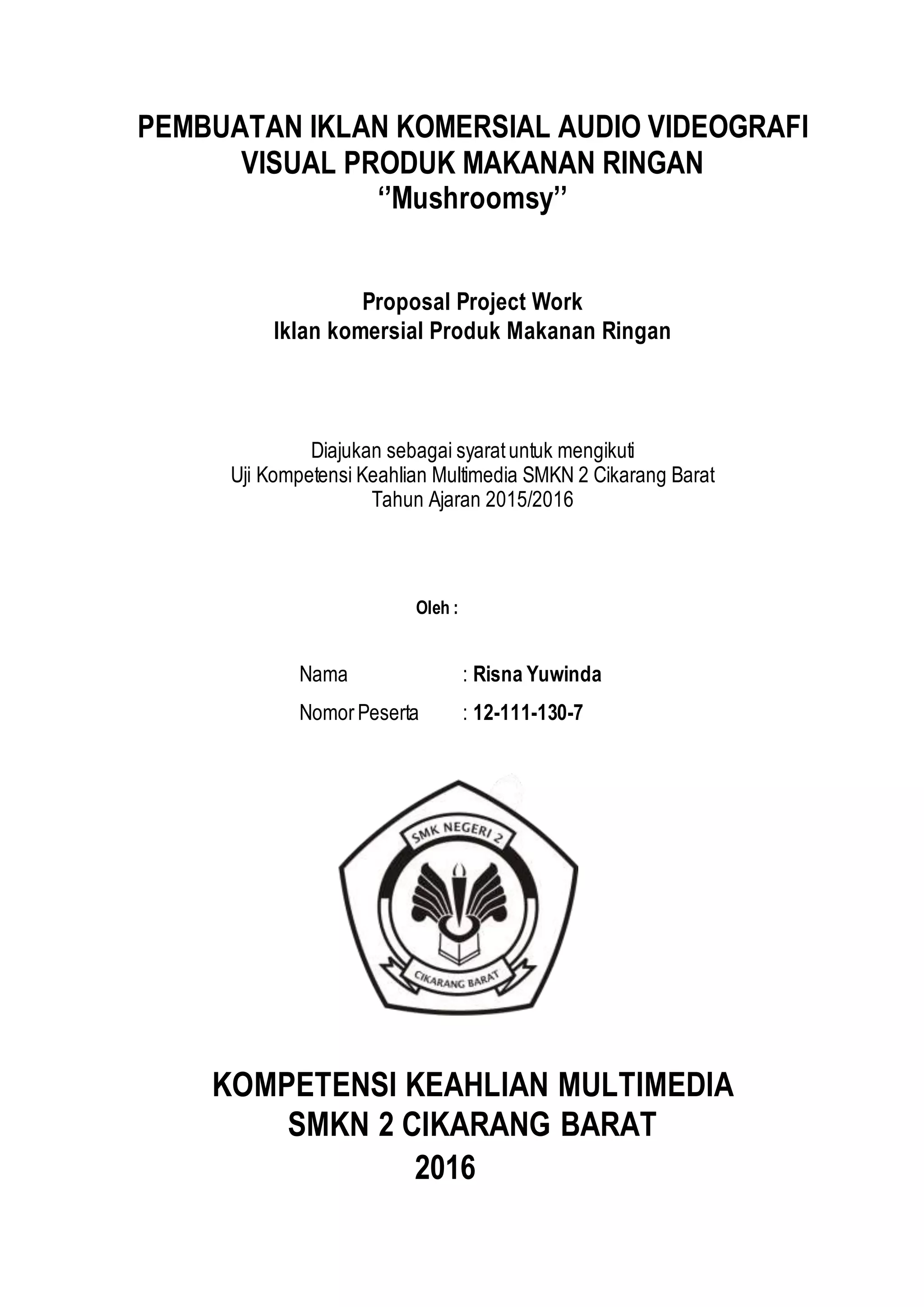 Contoh Proposal Uji Kompetensi Keahlian Multimedia Iklan Produk ...