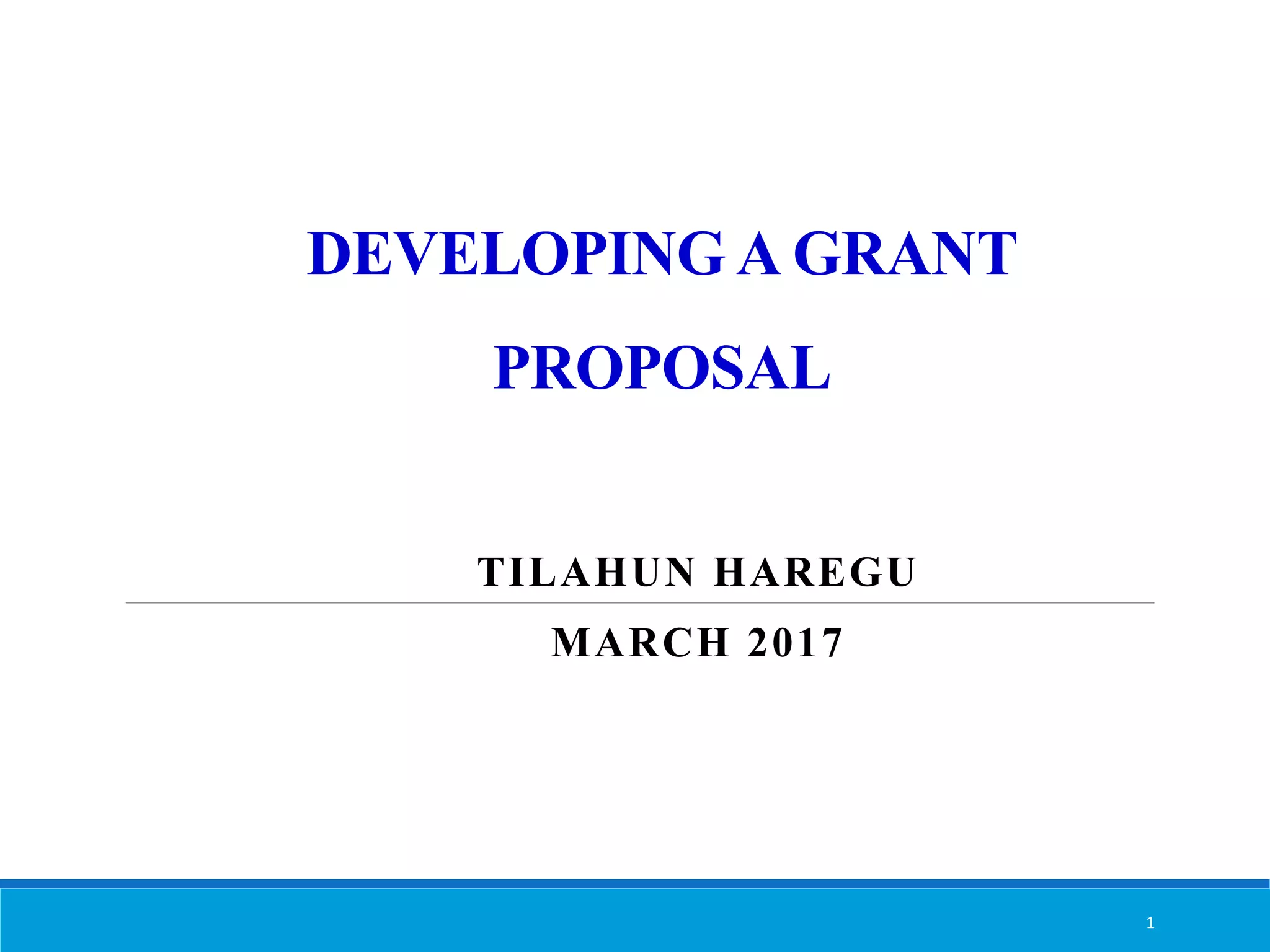 Developing a grant proposal | PDF