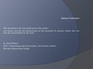 Proposal of conservation design studio | PPTX