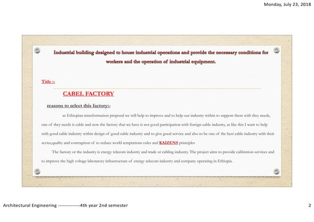 Proposal of industry factory | PPT