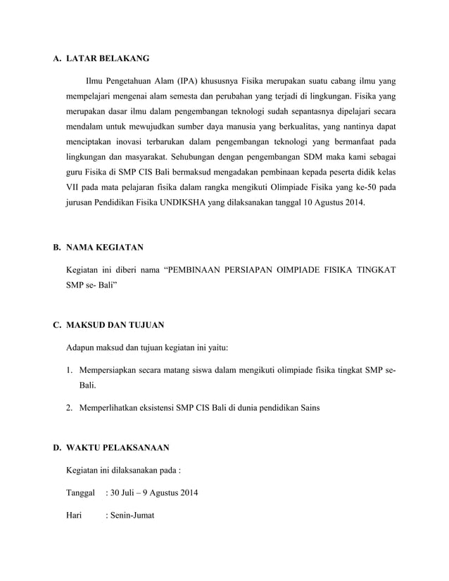 Proposal olimpiade | DOC