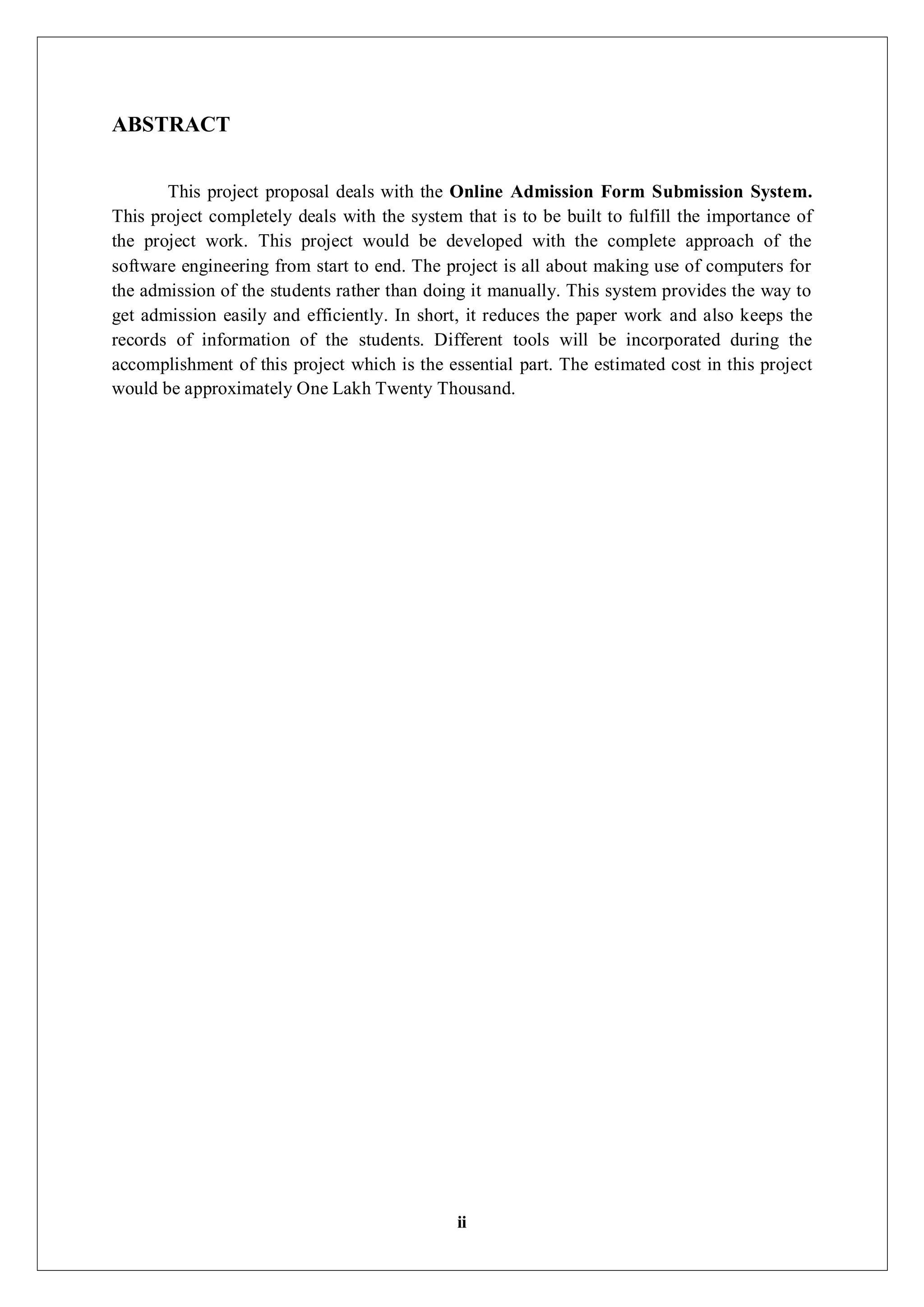 Proposal_on_Online_Admission_Form.pdf.pdf | Databases | Computer Software and Applications