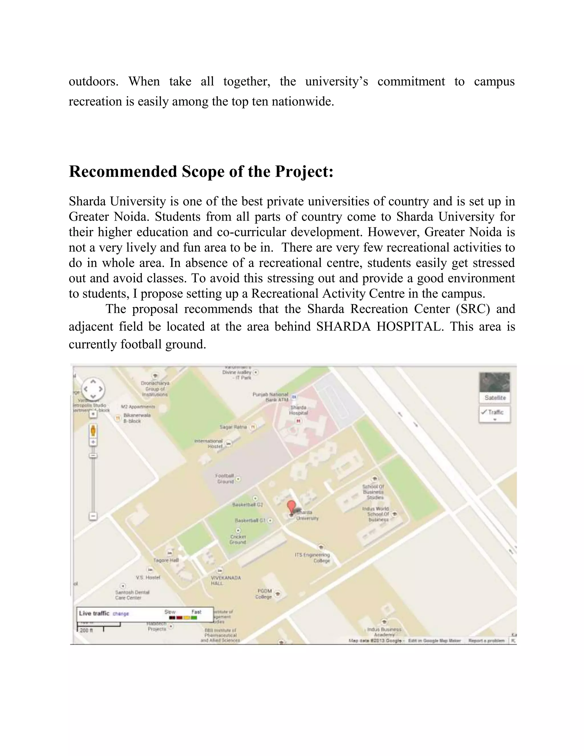 Proposal on recreational activity center | DOCX