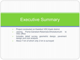 presentation on Proposal for road survey & construction | PPTX