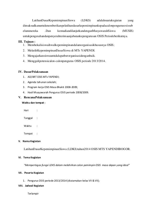 Program Kerja Osis Mts - My Books