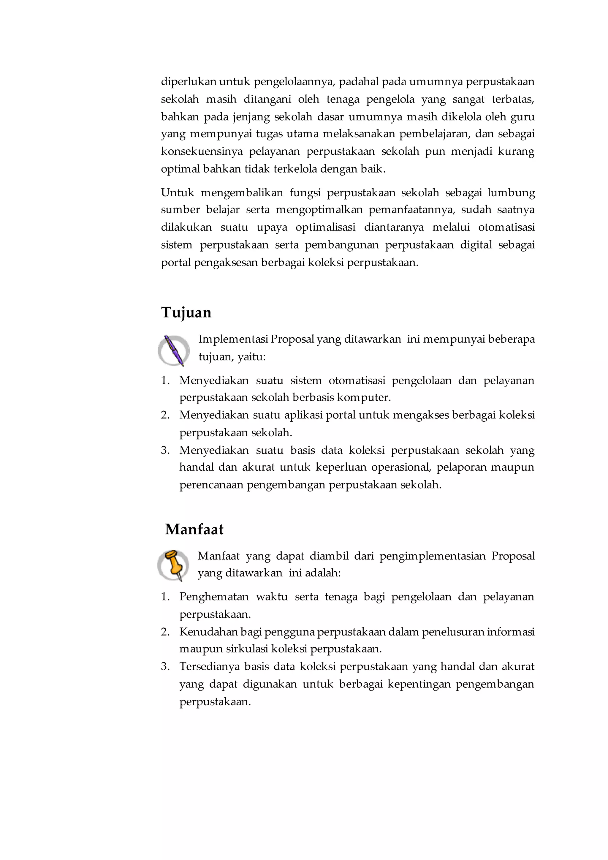 Proposal otomatisasi perpustakaan | DOCX