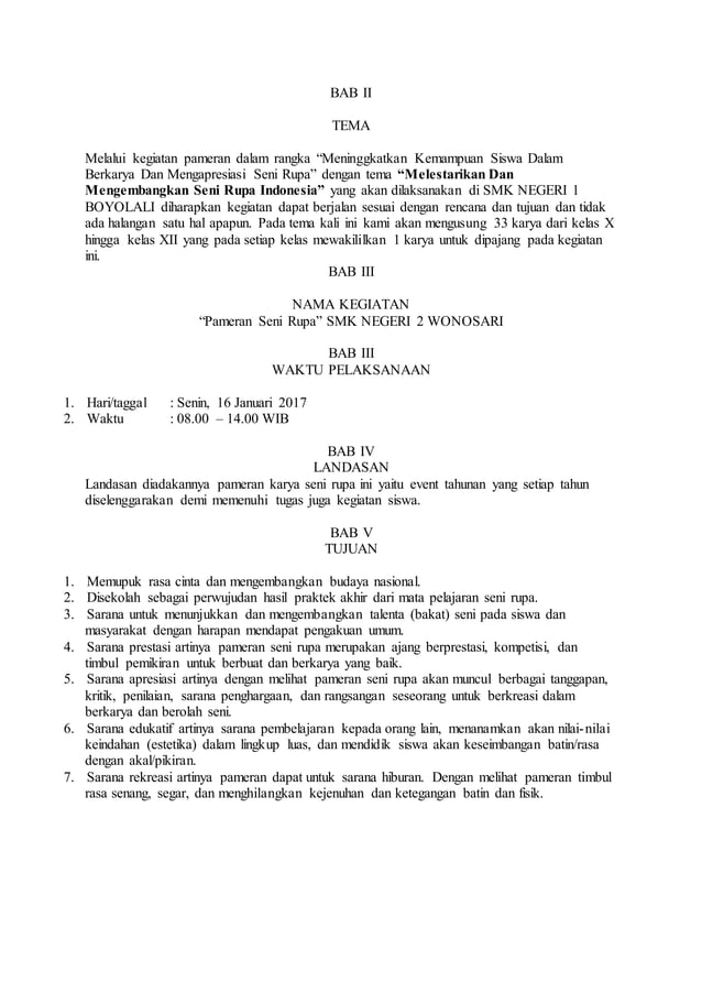 Proposal pameran | DOCX