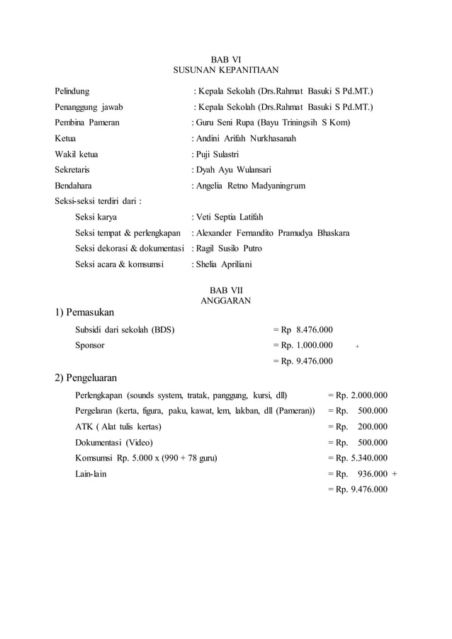 Proposal pameran | DOCX