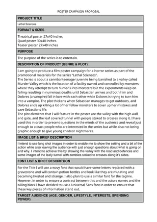 Proposal for the series lethal sciences updated | PDF