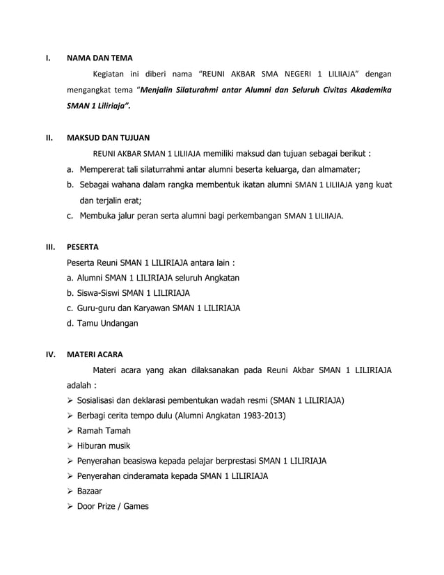 Proposal pelaksanaan | PDF