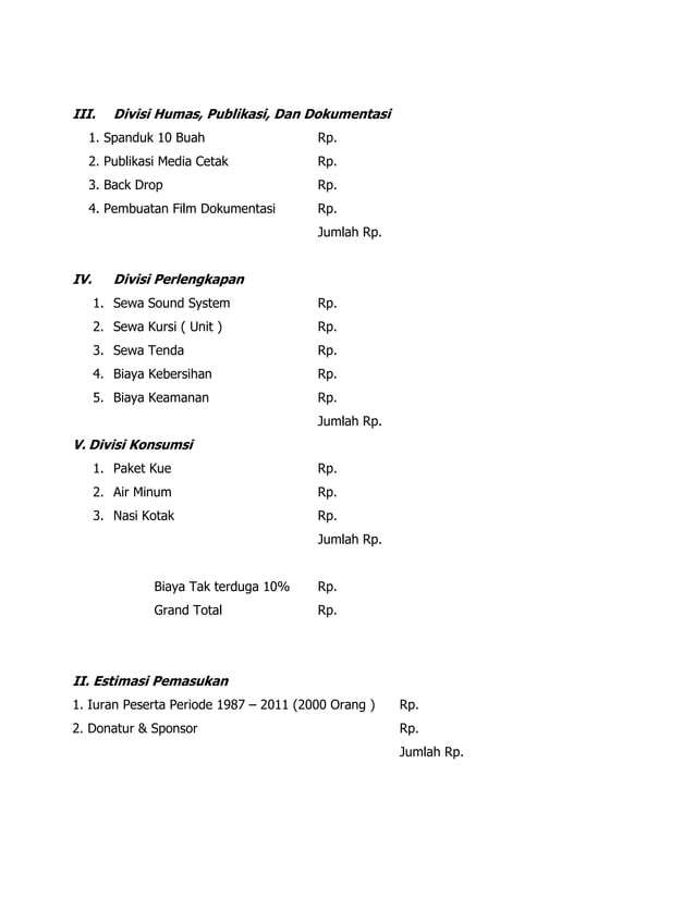 Proposal pelaksanaan | PDF