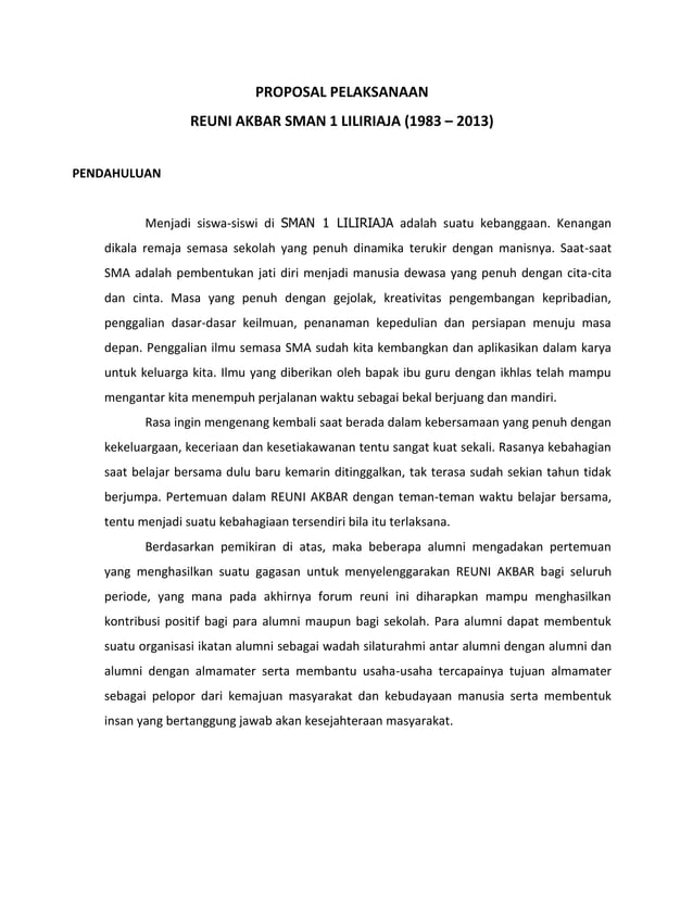 Proposal pelaksanaan | PDF