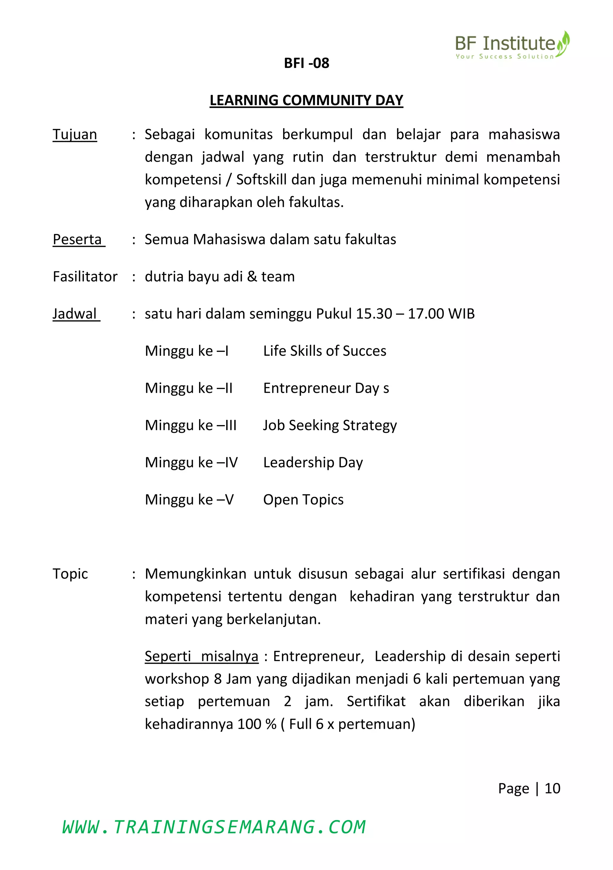 Proposal Inhouse Training 2013 | PDF
