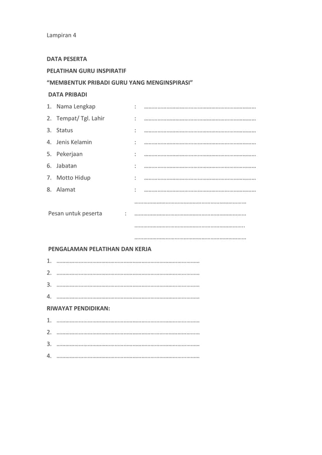 Proposal pelatihan guru inspiratif 2019 | PDF