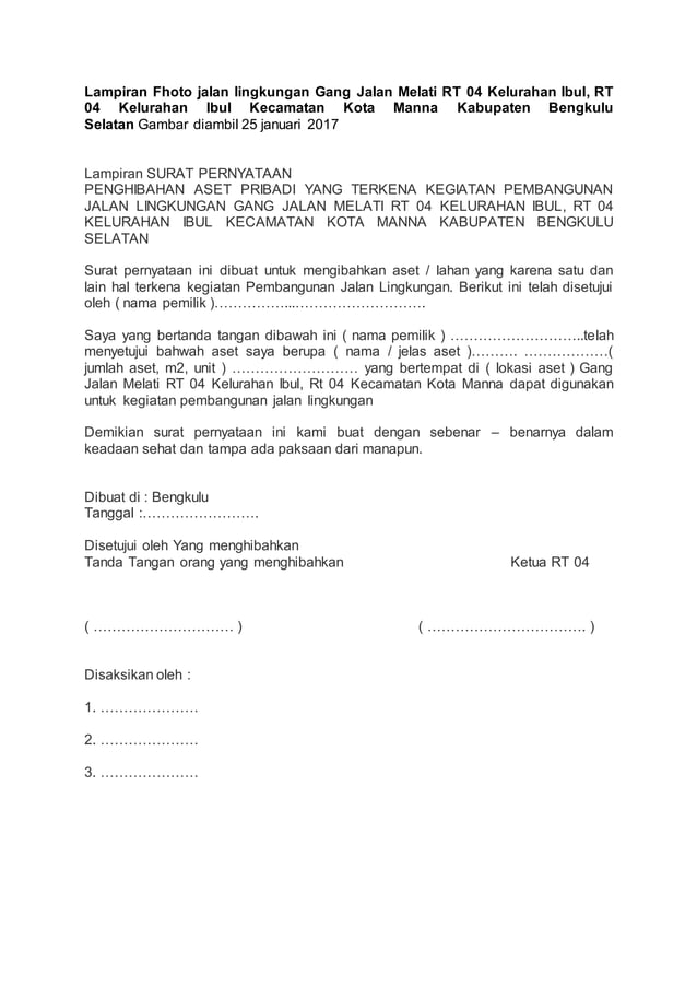 Proposal pembanguan jalan gang melati | DOCX