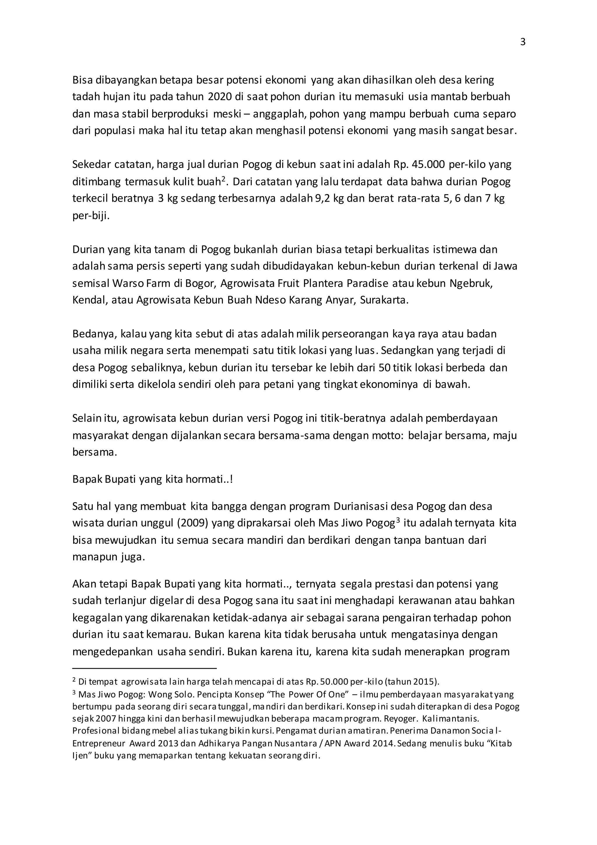 Proposal Pembangunan Embung Khusus Petani Durian Pogog | DOCX