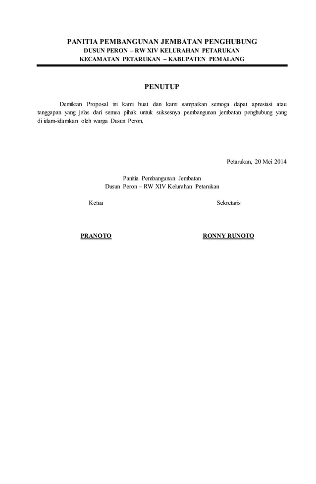 Proposal pembangunan jembatan | DOCX