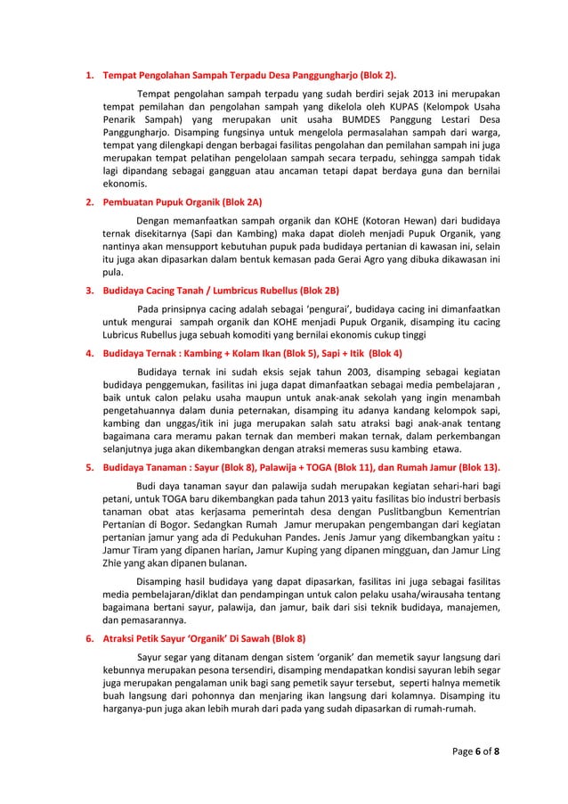Proposal pembangunan kawasan agropolitan panggungharjo | DOCX