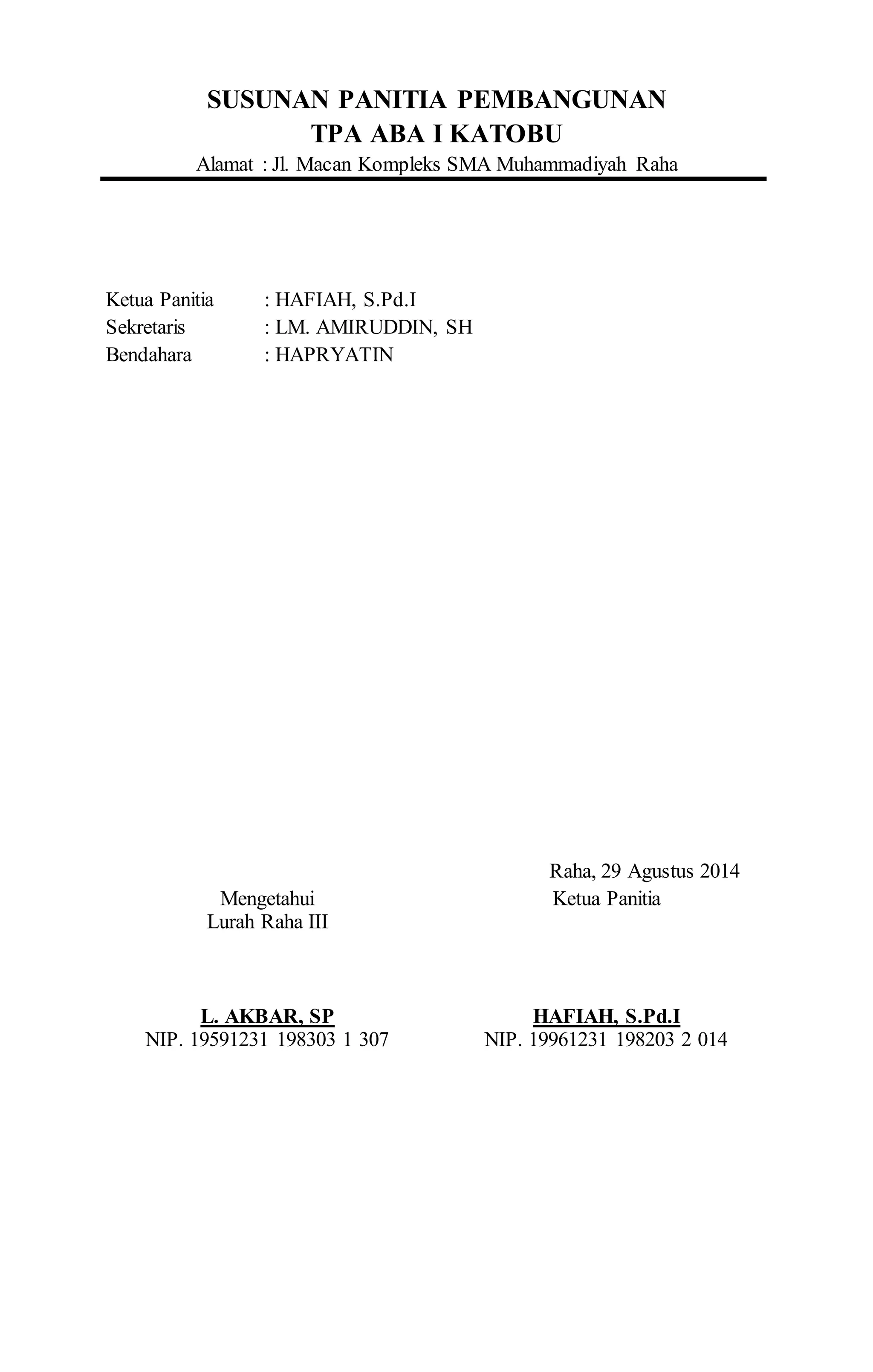 Proposal pembangunan tpa | DOCX