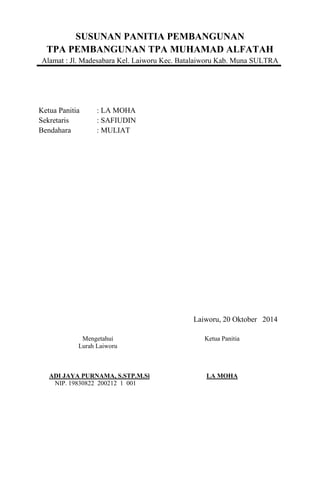 Proposal pembangunan tpa muhamad alfatah | DOCX