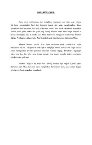 Proposal pembuatan jalan tani | DOCX