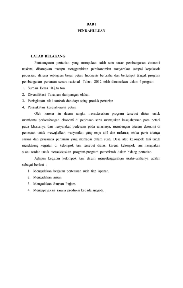 Proposal pembuatan jalan tani | DOCX