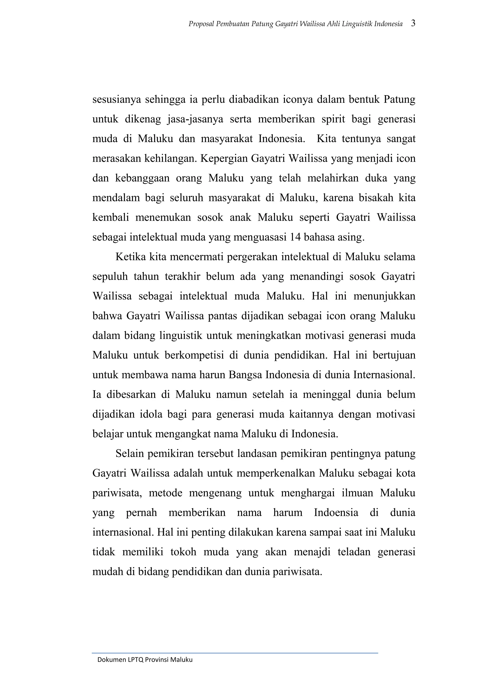 Proposal pembuatan patung gayatri. | PDF