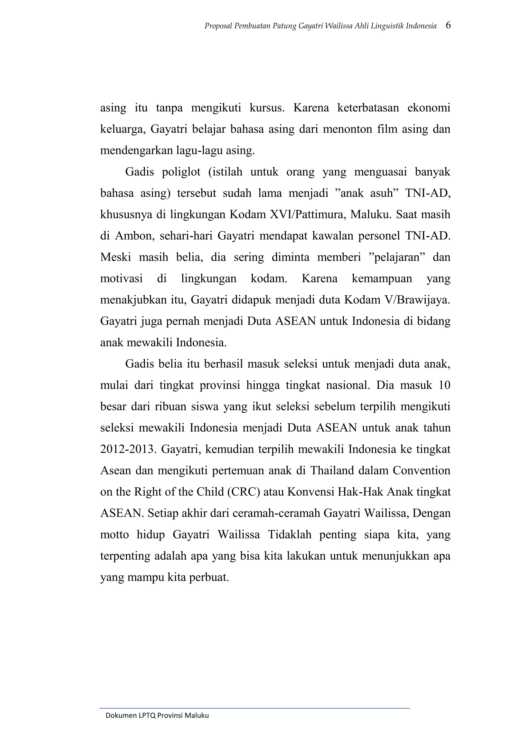 Proposal pembuatan patung gayatri. | PDF