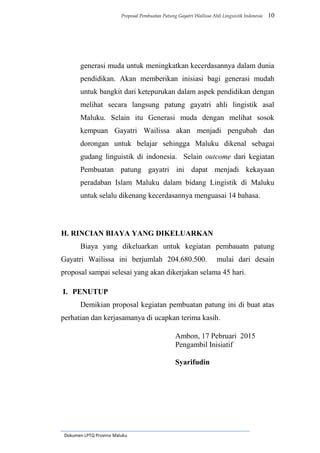 Proposal pembuatan patung gayatri. | PDF