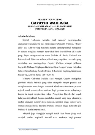 Proposal pembuatan patung gayatri. | PDF