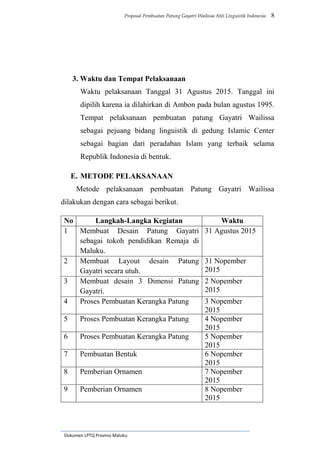 Proposal pembuatan patung gayatri. | PDF