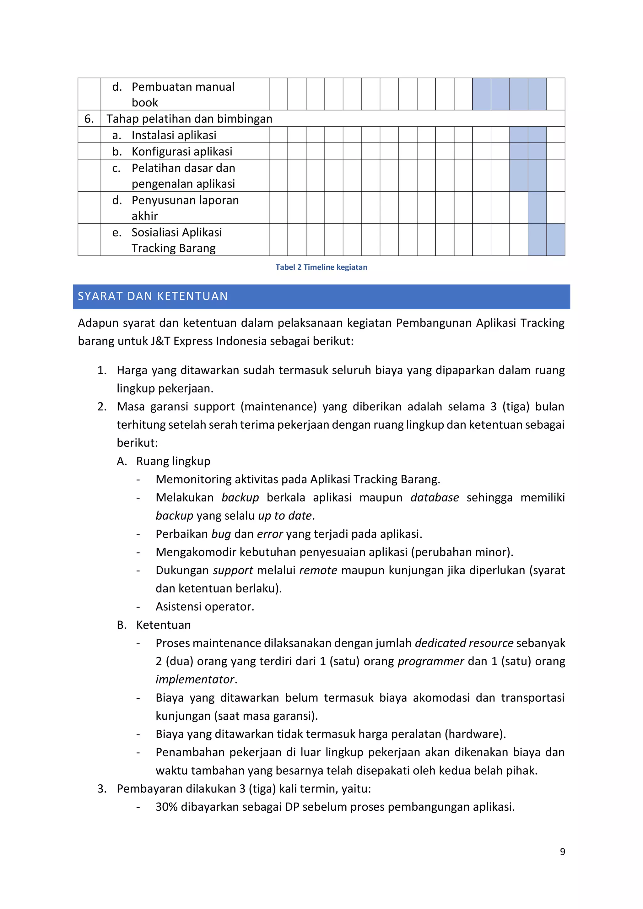 Proposal Penawaran Pembangunan Aplikasi Tracking Barang | PDF