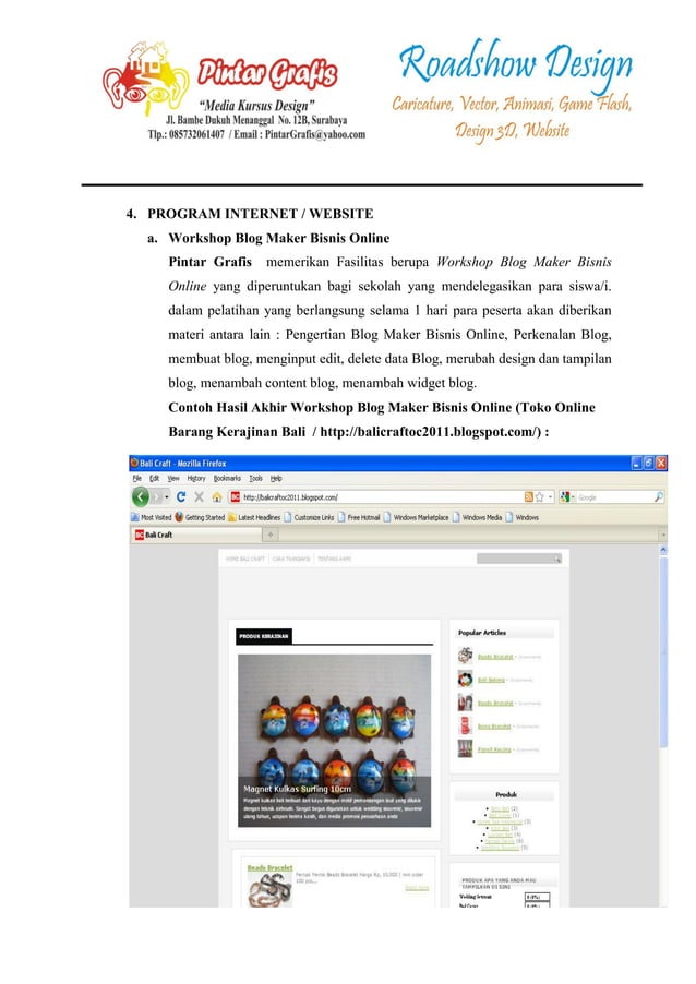 Proposal Penawaran 8 Program Workshop Design - Free [Pintar Grafis] | PDF