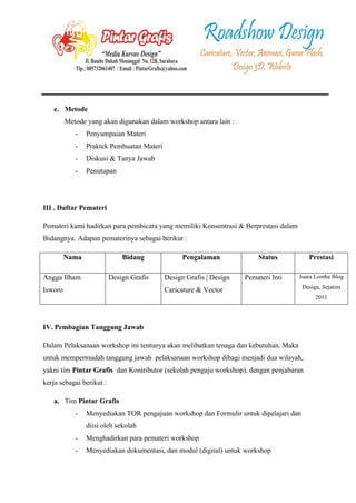 Proposal Penawaran 8 Program Workshop Design - Free [Pintar Grafis] | PDF