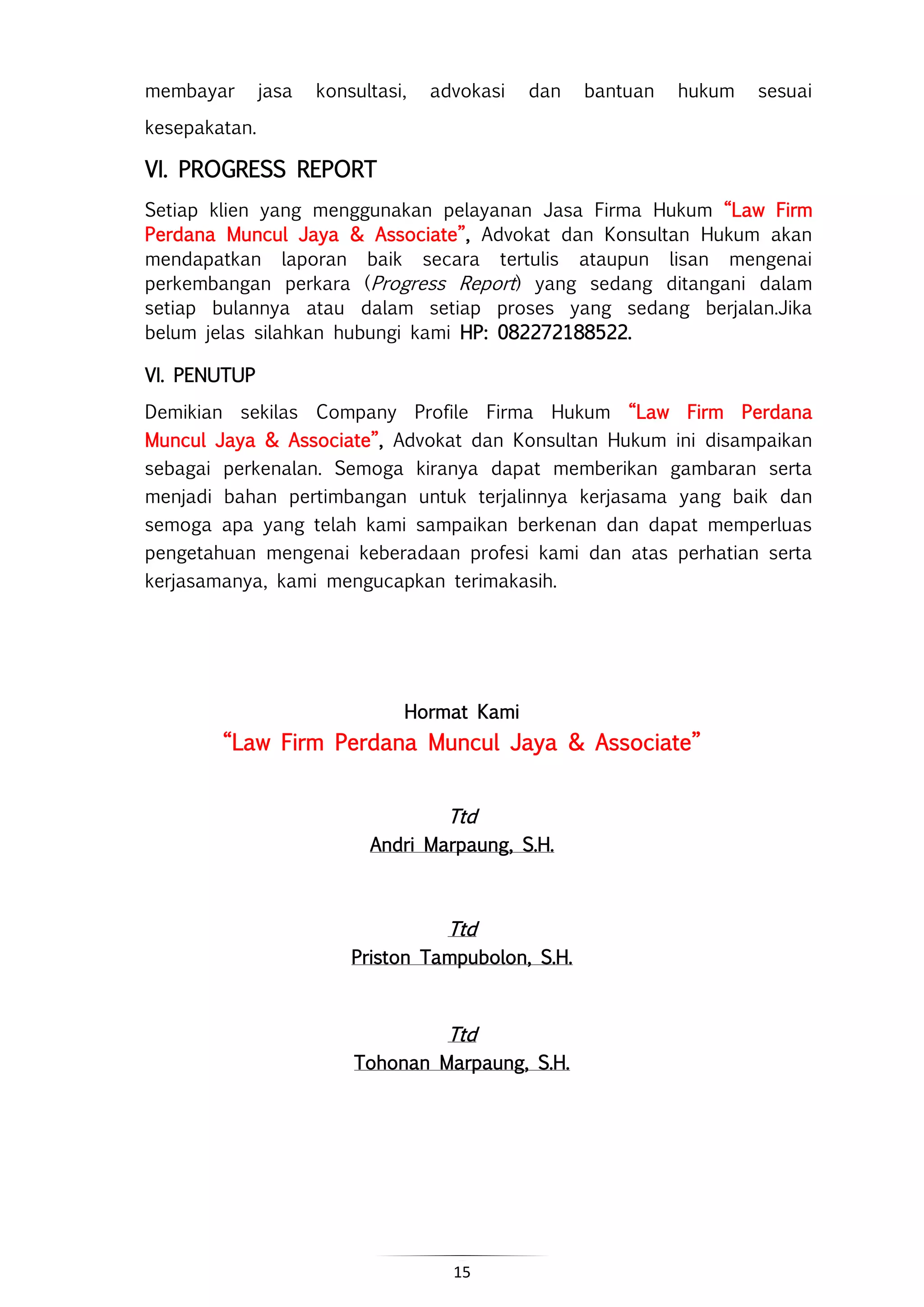 Proposal penawaran jasa hukum ke pt finance pdf | PDF