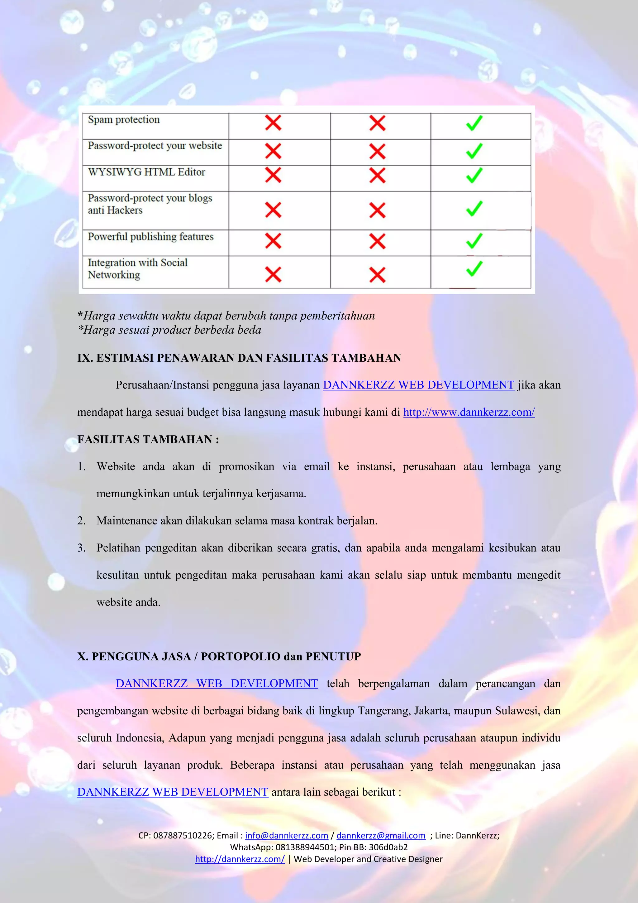 Proposal penawaran pembuatan website | PDF