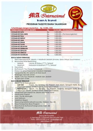 Proposal penawaran umroh ma internasional (1) | PDF