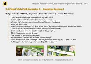 Penawaran Pembuatan Website Profesional - Web Design & Developer Bandung | PDF