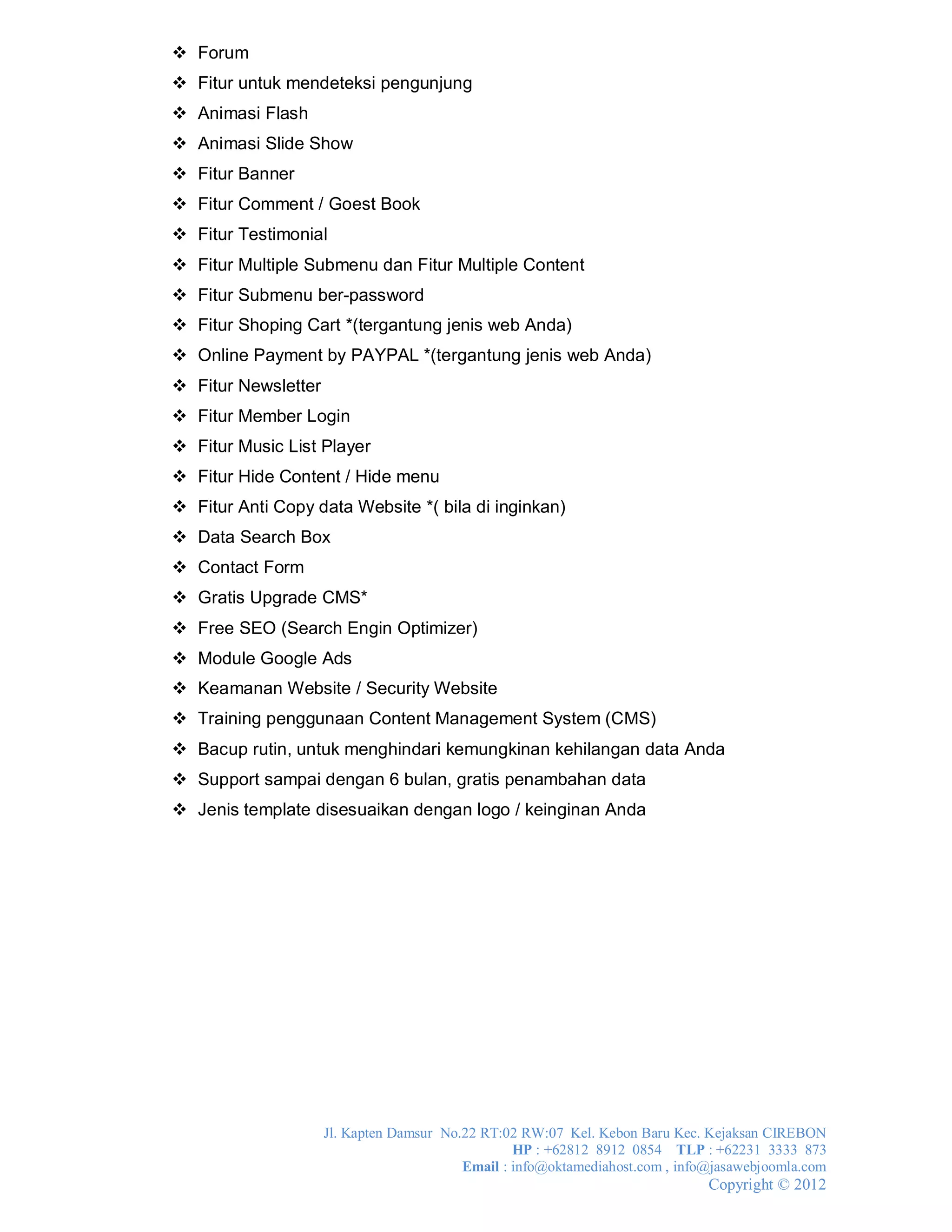 Proposal penawaran website | PDF