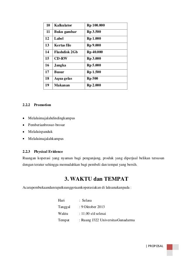 Proposal pendirian koperasi