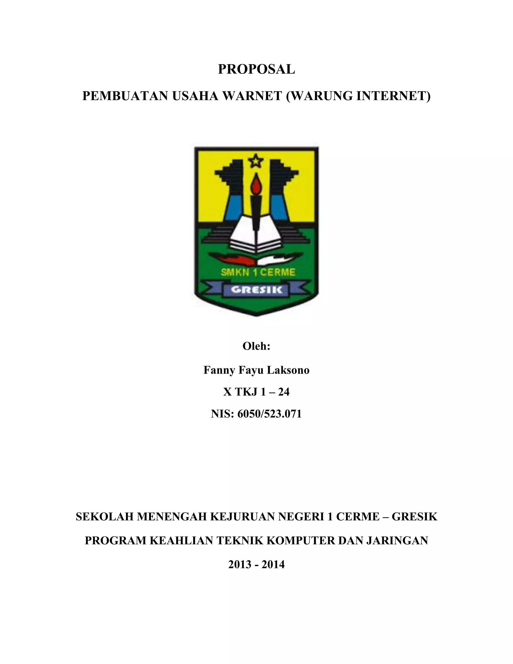 Proposal Pendirian Warnet (iNet) | PDF