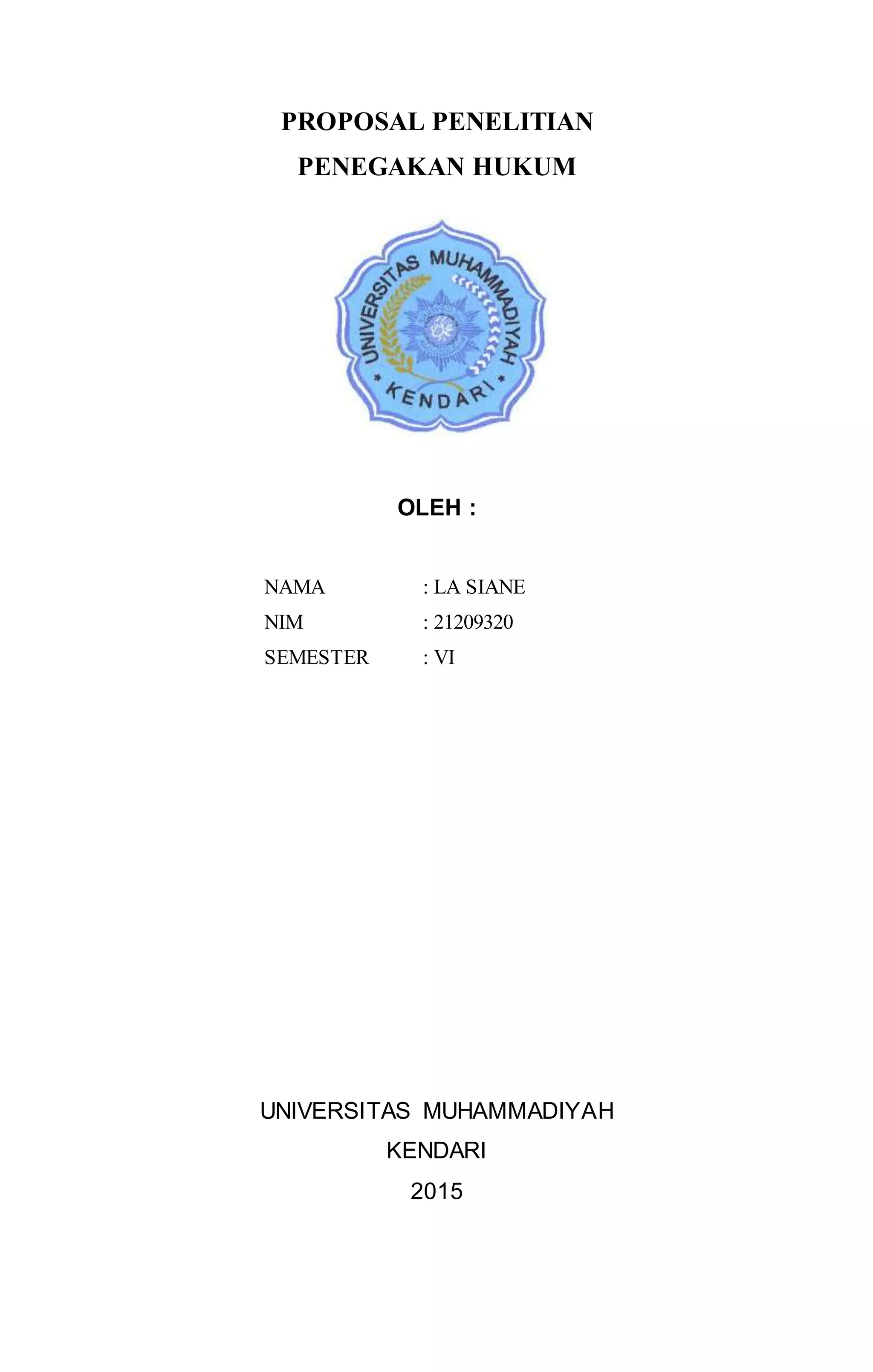 Proposal penegakan hukum | PDF