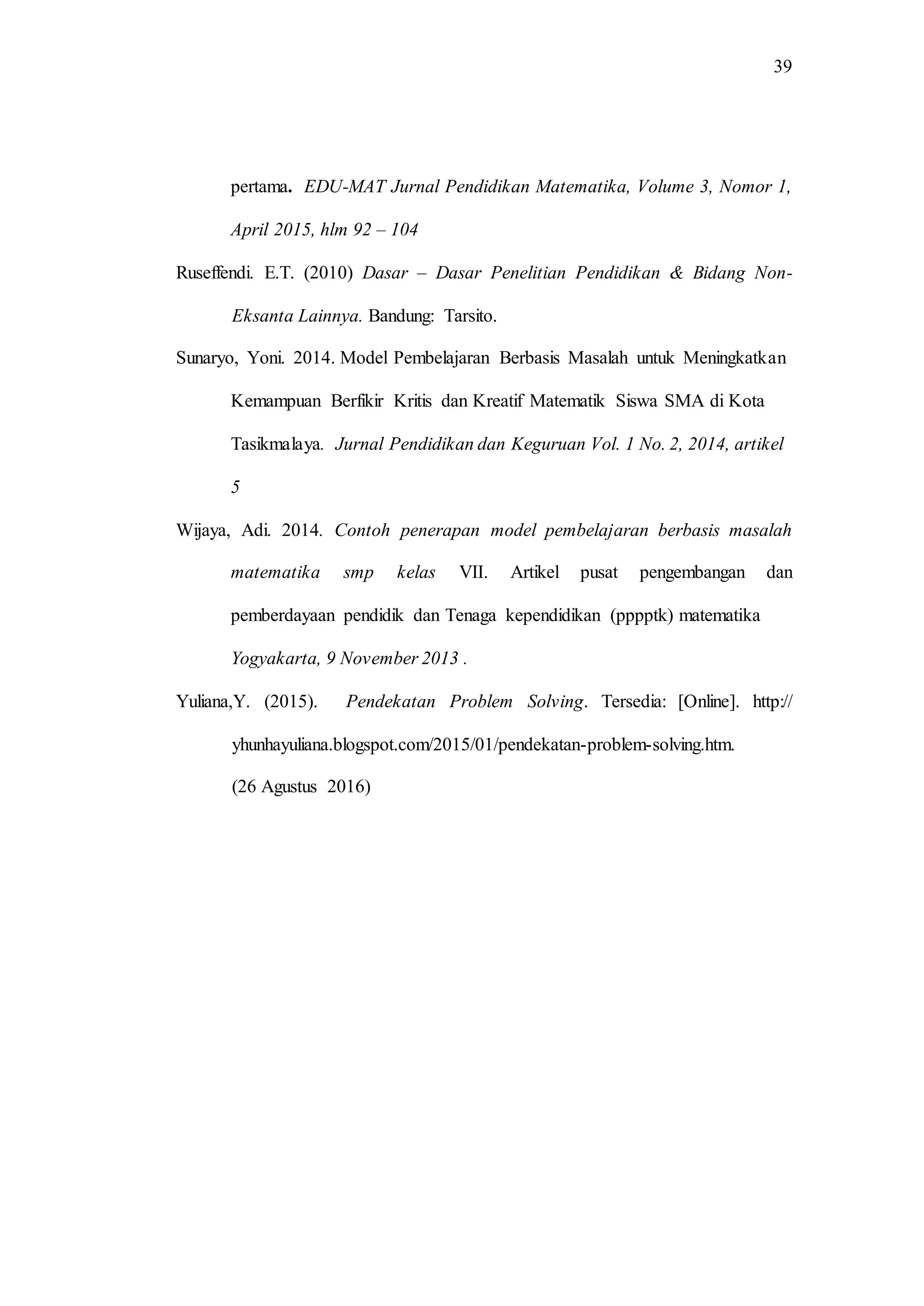 Proposal skripsi pendekatan problem solving | DOCX