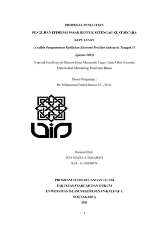 Proposal penelitian metopen | PDF