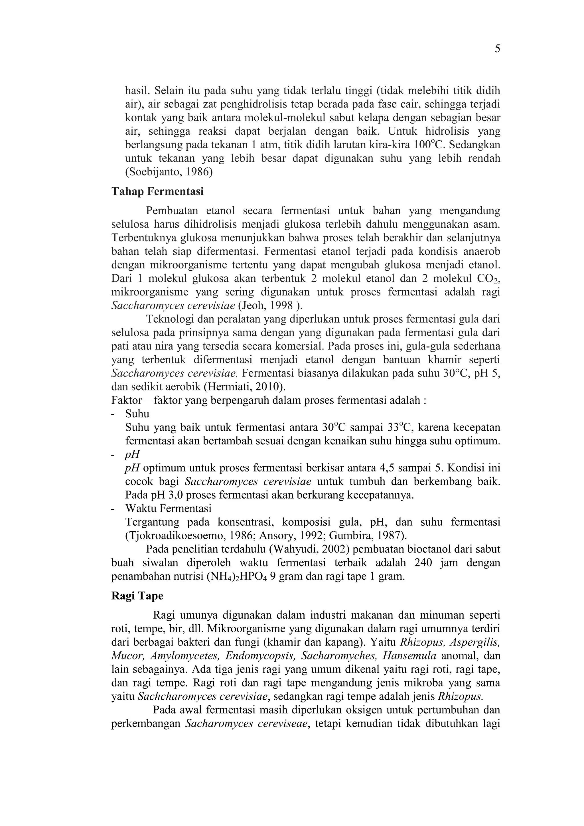 Proposal penelitian pkm bioetanol dari sabut kelapa | PDF