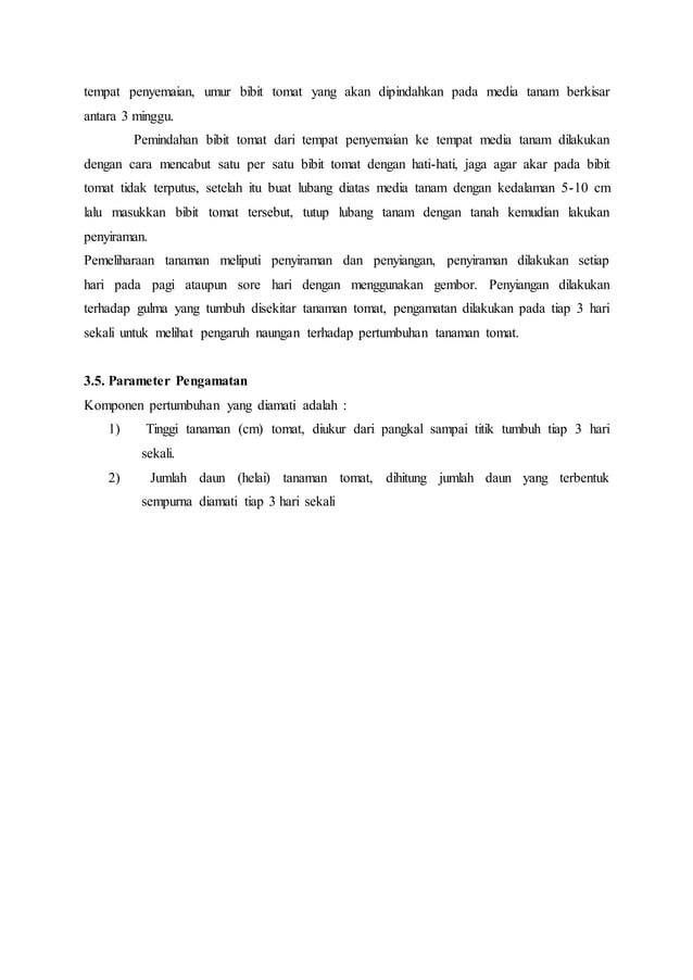 Proposal penelitian tanaman tomat KABUPATEN MUNA | PDF